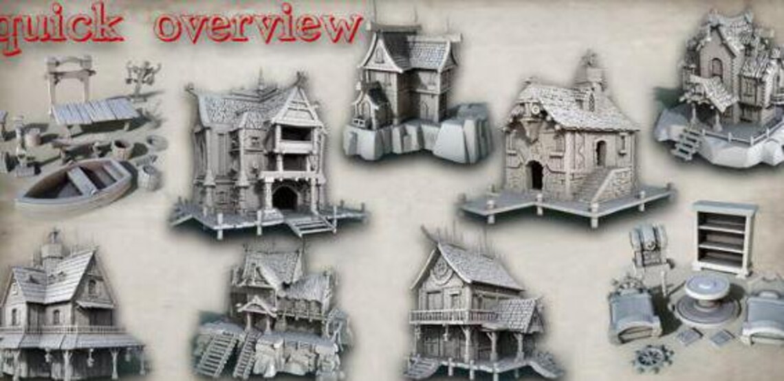 Pirate Tabletop RPG Terrain Pirate Town Dungeons and Dragons Pathfinder ...