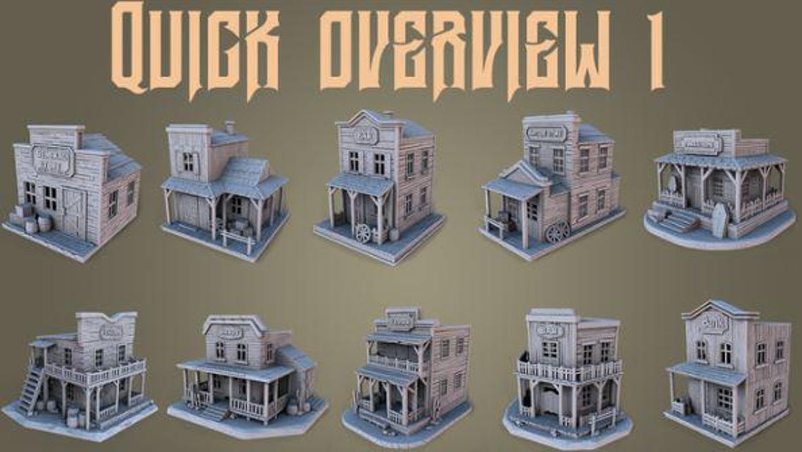 Printable Wild West Town STL Files: 28mm Frontier Terrain for Dnd PART ...