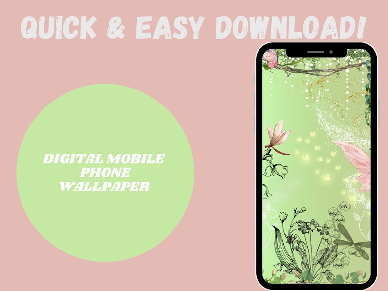Mobile Phone Wallpaper Tinkerbell and Fairy Themed Fantasy - Etsy