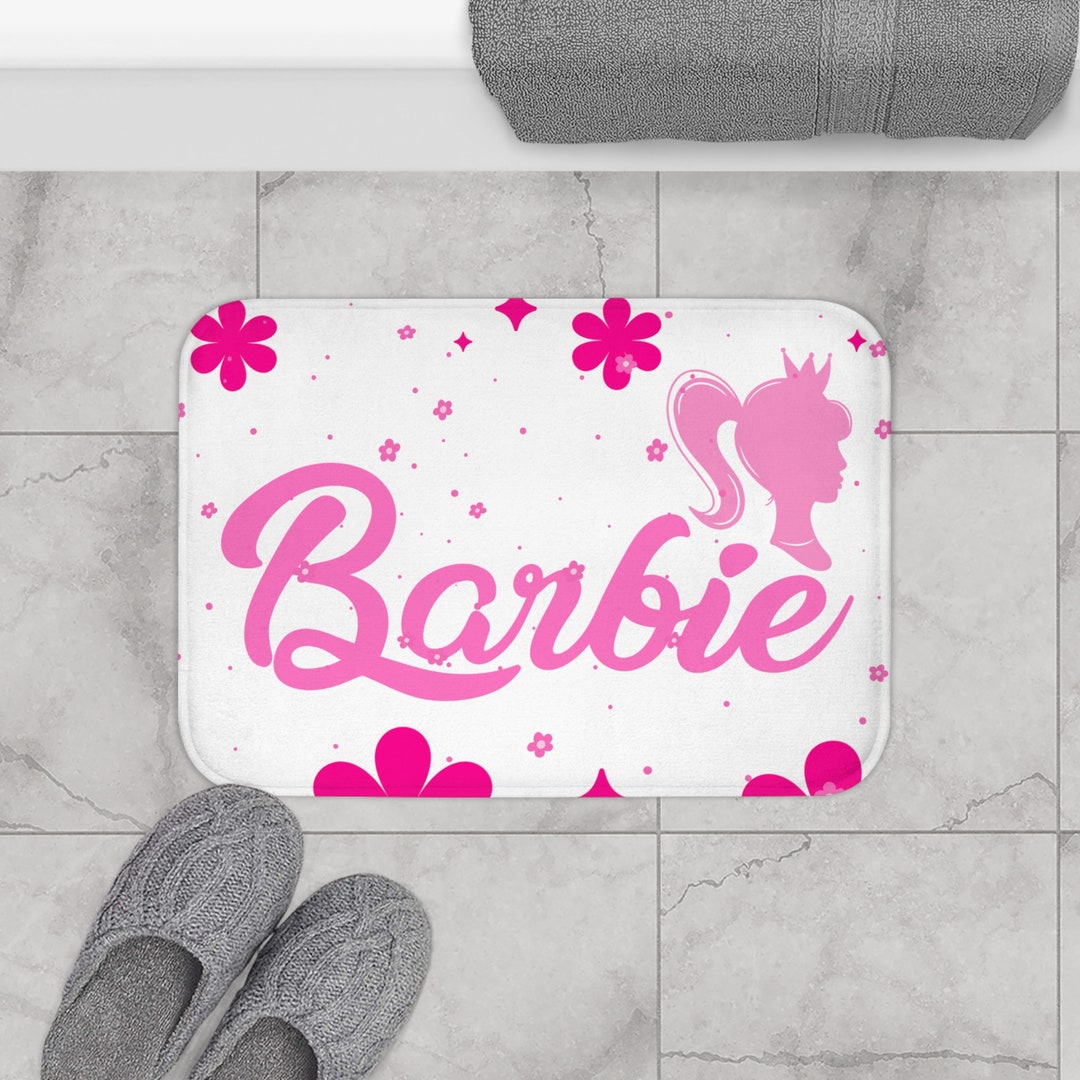 Girly Pink Barbie Bathroom Mat Barbie Bathroom Decor Barbie Bathroom ...