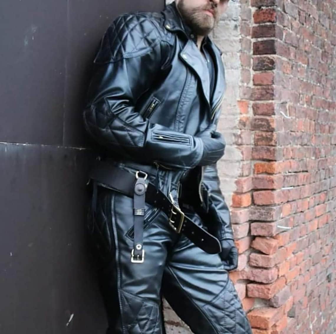Leather Uniform Jacket With Back Panel Pad, BLUF Member Trendy Uniform ...