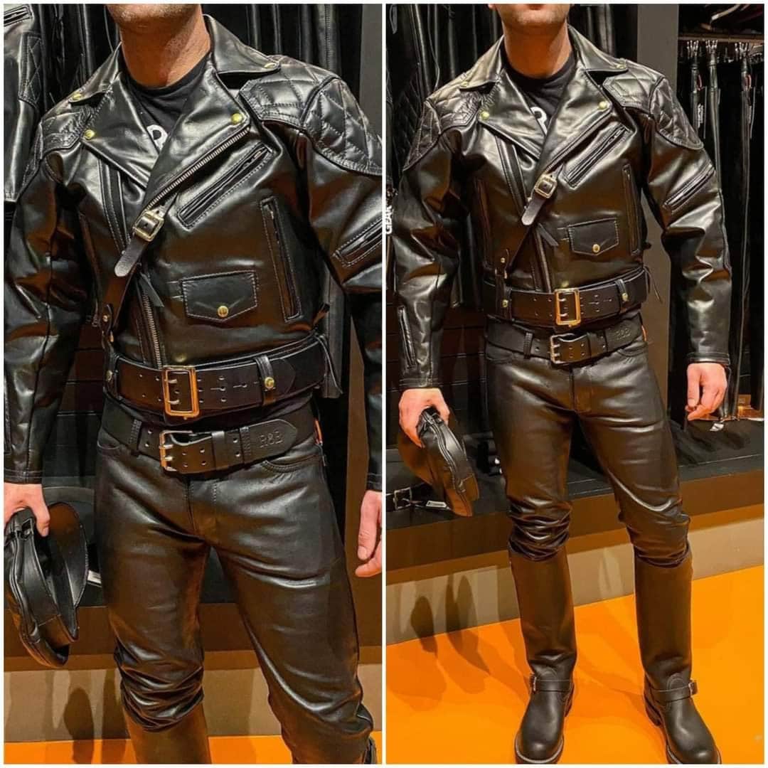 Leather Uniform Jacket With Back Panel Pad, BLUF Member Trendy Uniform ...