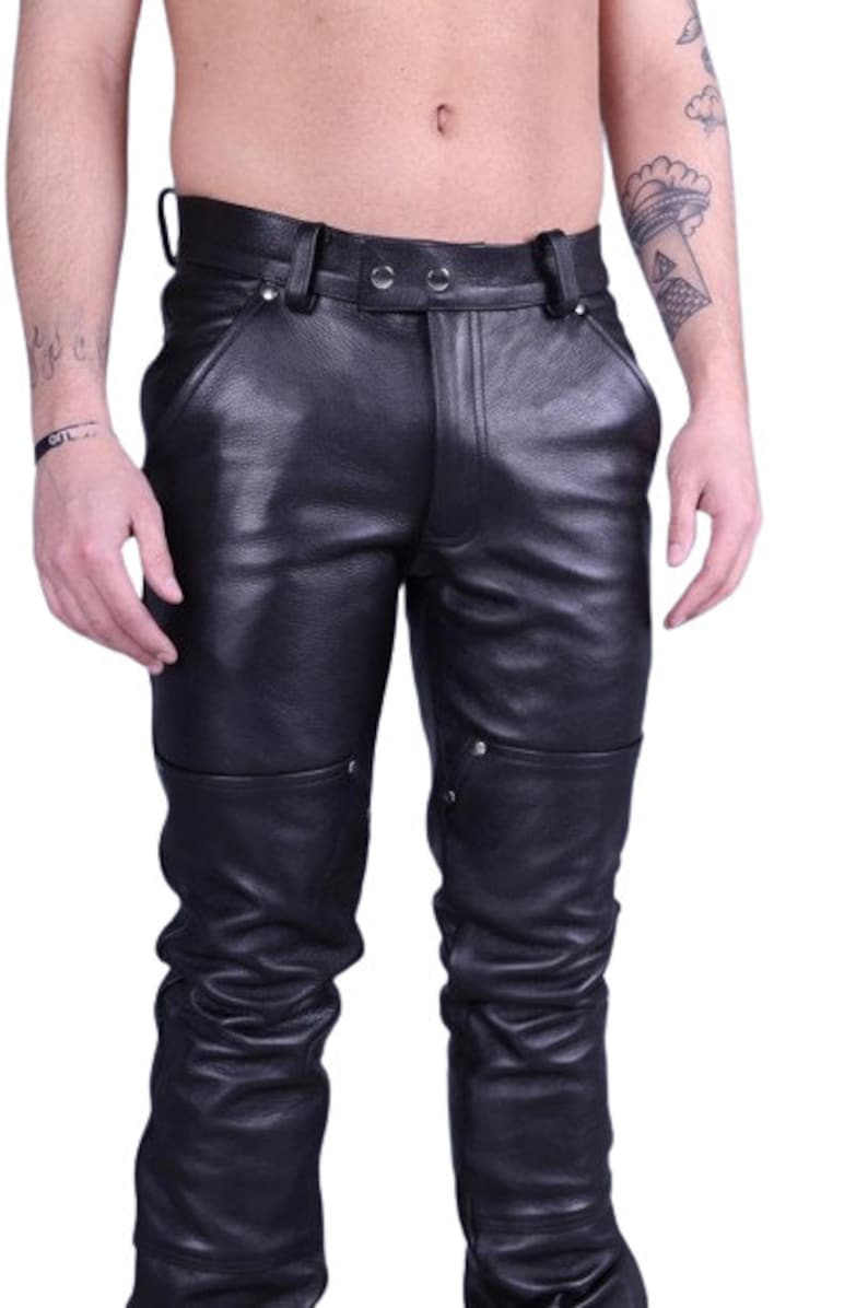 Men's Leather Pants. Men's Genuine Black Leather Pant, Black LEATHER ...