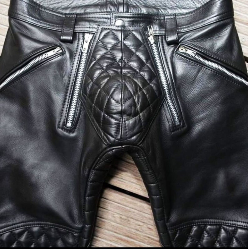 Men's Leather Pants. Custom Made Leather Pant, Back Padded Saddle , Men ...