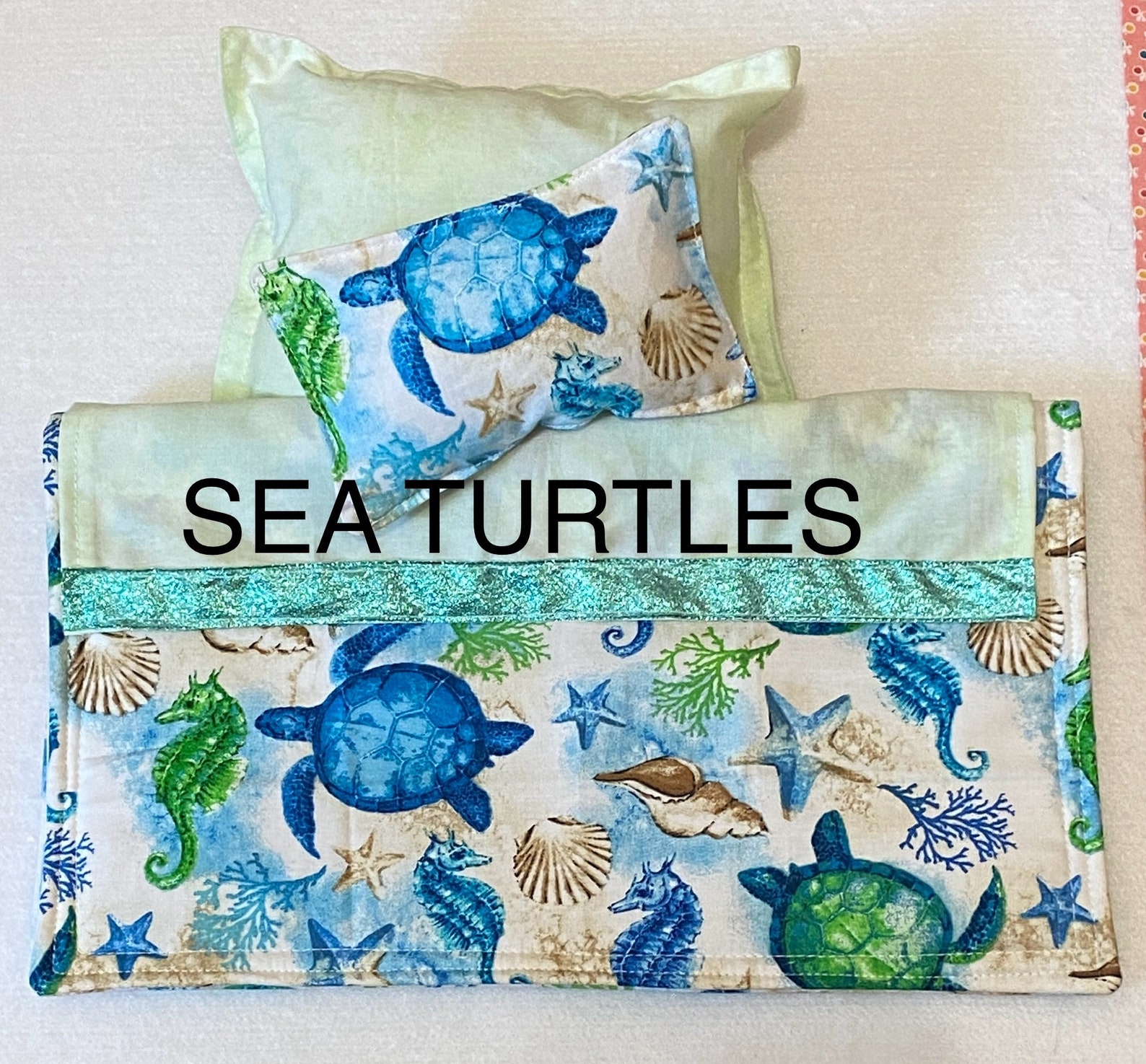 Sea Turtle Theme Bedding Set for Pram, Crib, Cot or Bed. Suitable for ...