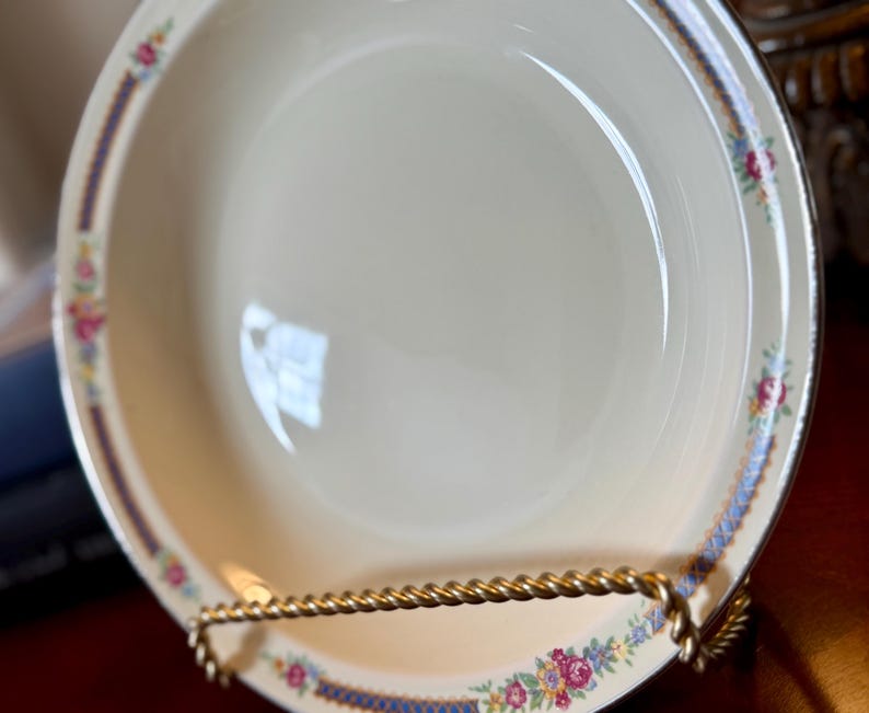 Vintage Superior Hall Quality Dinnerware Rim Soup Bowl | Blue Lattice ...