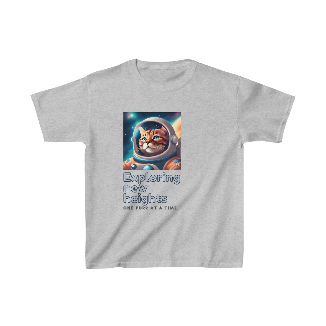 Exploring New Heights, One Purr at a Time Kids Heavy Cotton™ Tee - Etsy