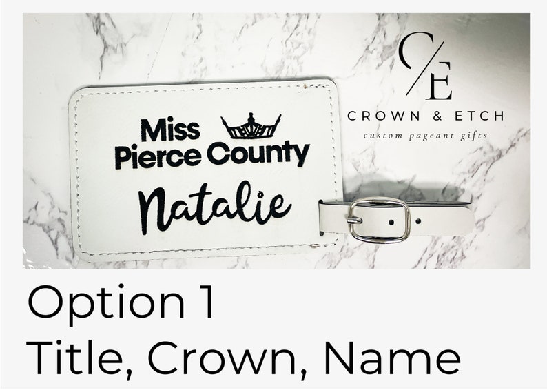 Personalized Pageant Luggage Tag | MAO Luggage Tag | Laser Engraved ...