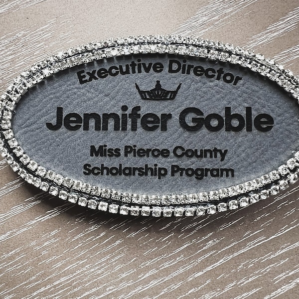 Custom Rhinestone Name Badge - Etsy