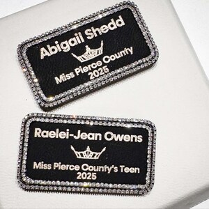 Magnetic Miss America Rhinestone Name Badge | Bling Name Tag | MAO ...