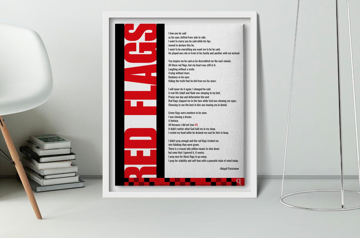 Red Flags Poem Digital Wall Art - Etsy
