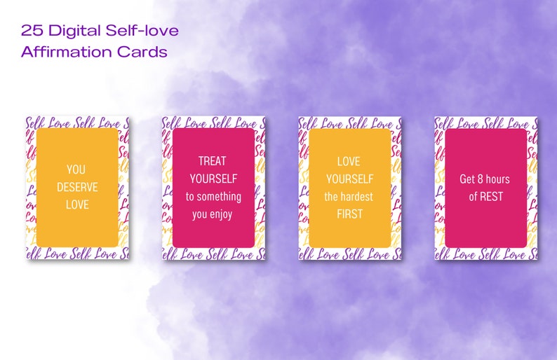 Self-love Digital Affirmation Cards - Etsy