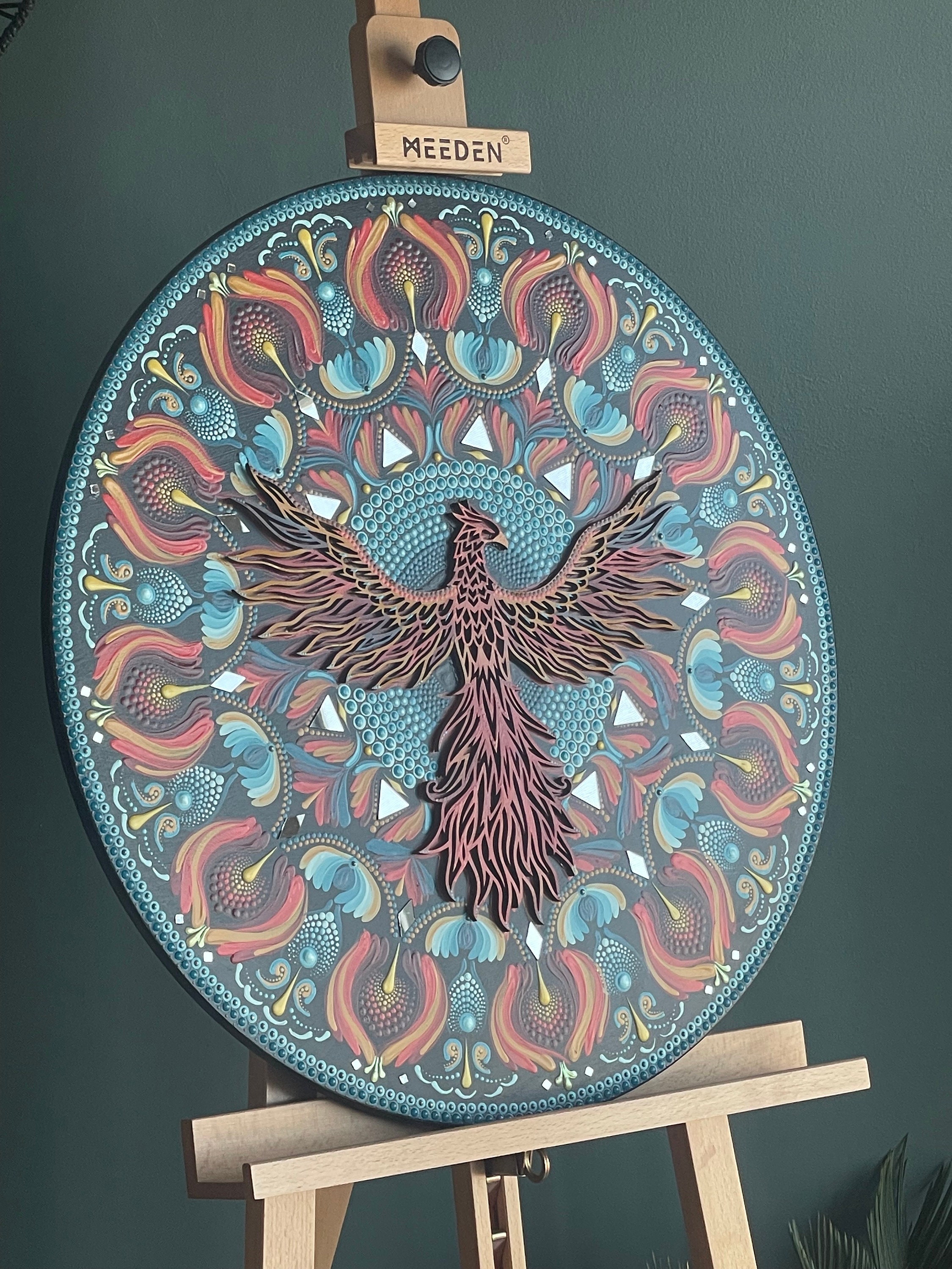 Fire & Ice Phoenix Mandala Wall Art Mirrors, 24 - Etsy