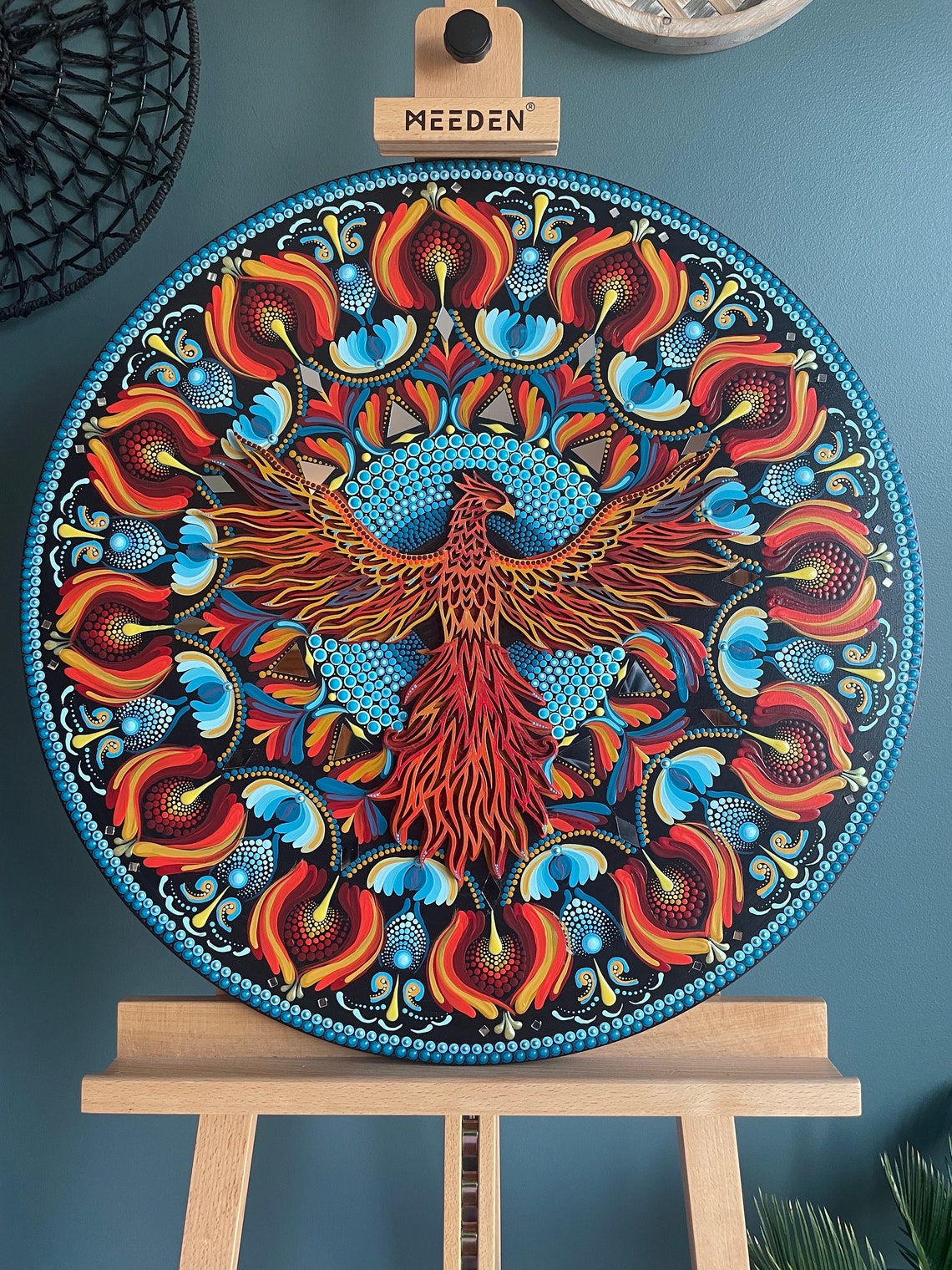 Fire & Ice Phoenix Mandala Wall Art Mirrors, 24 - Etsy