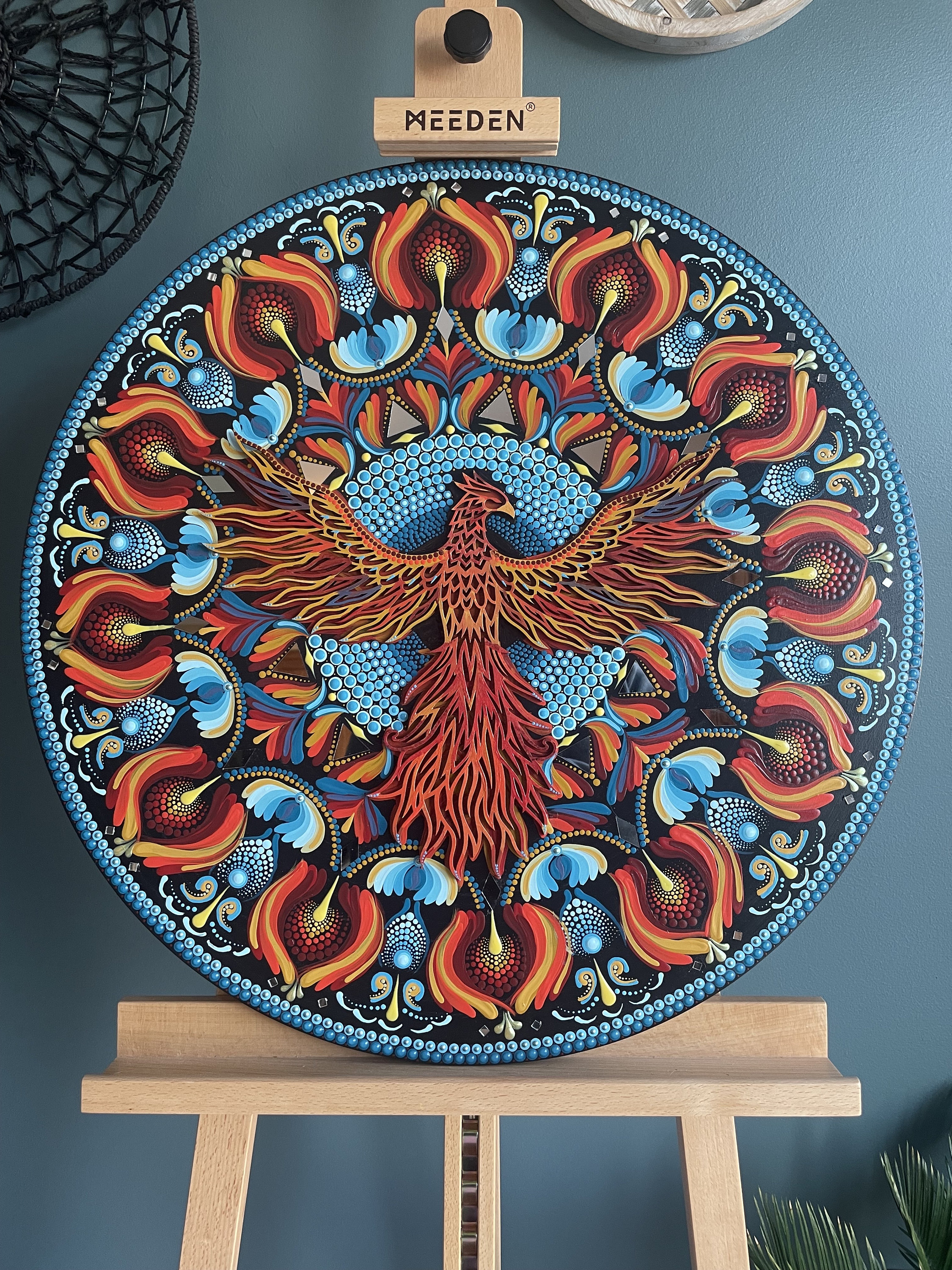 Fire & Ice Phoenix Mandala Wall Art Mirrors, 24 - Etsy