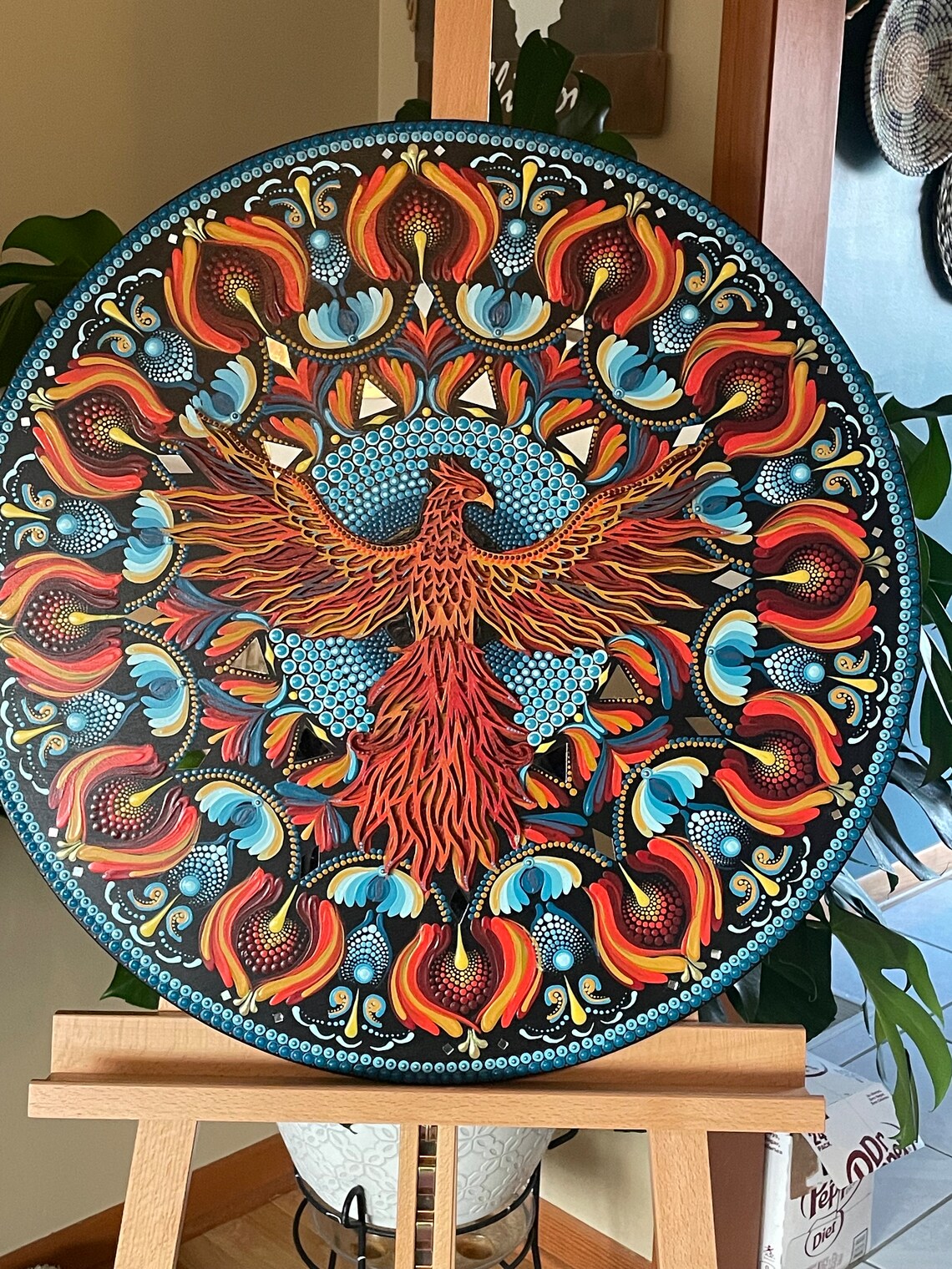 Fire & Ice Phoenix Mandala Wall Art Mirrors, 24 - Etsy