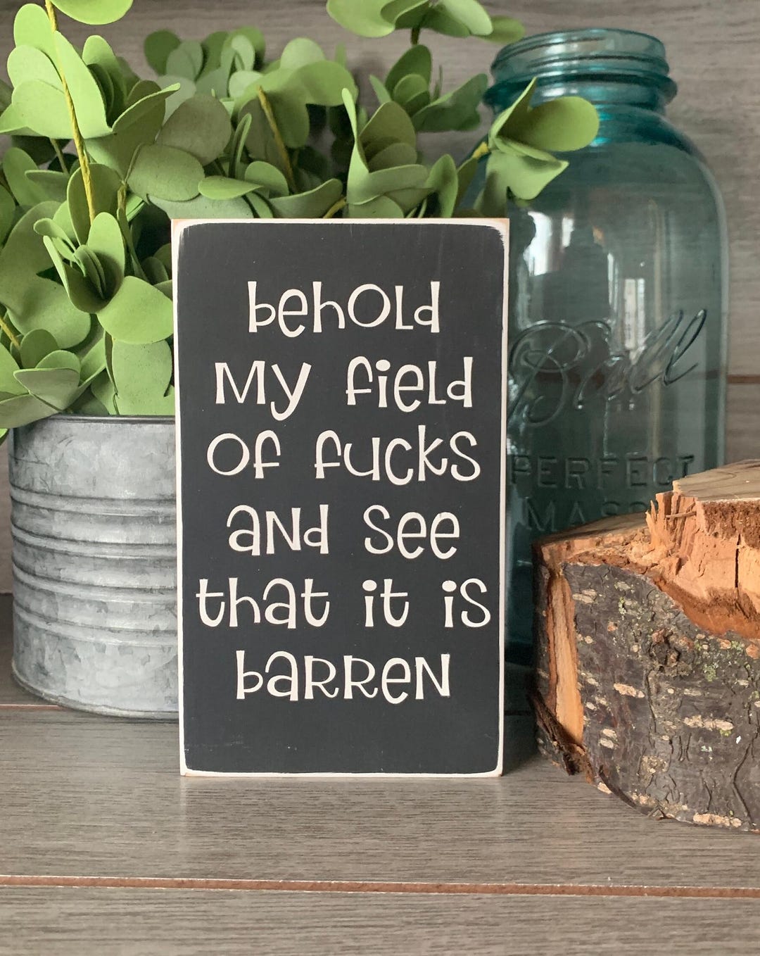 Funny Barren Field Sign, Sweary Adult Humor Decor - Etsy