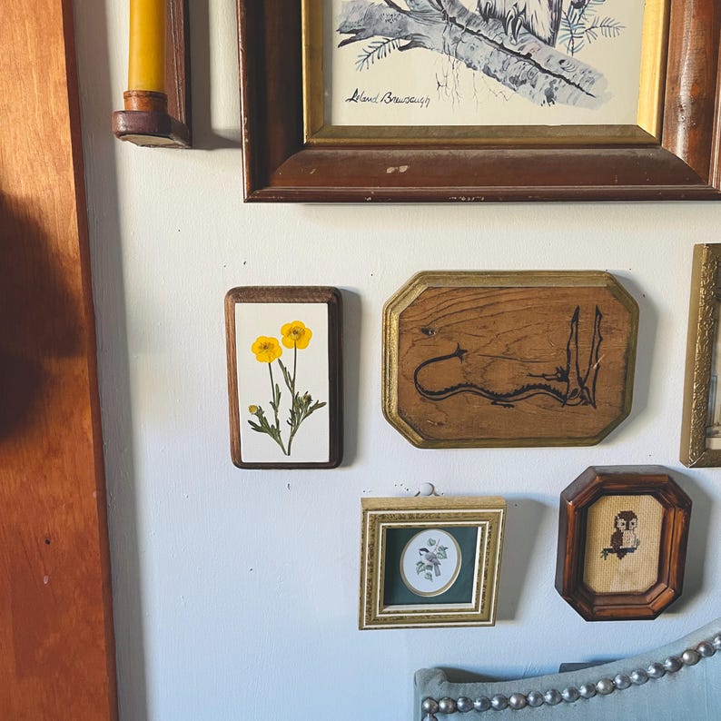 Pressed Buttercup Floral Wall Art: Botanical Oval Canvas Hanging - Etsy