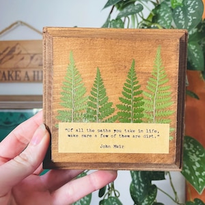 Into the Forest I Go John Muir Quote Wall Decor | Fern Wall Hanging ...