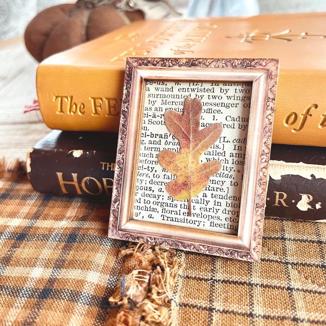 Framed Pressed Fall Leaf Magnet | Fall Home Decor | Autumn Mini Artwork ...
