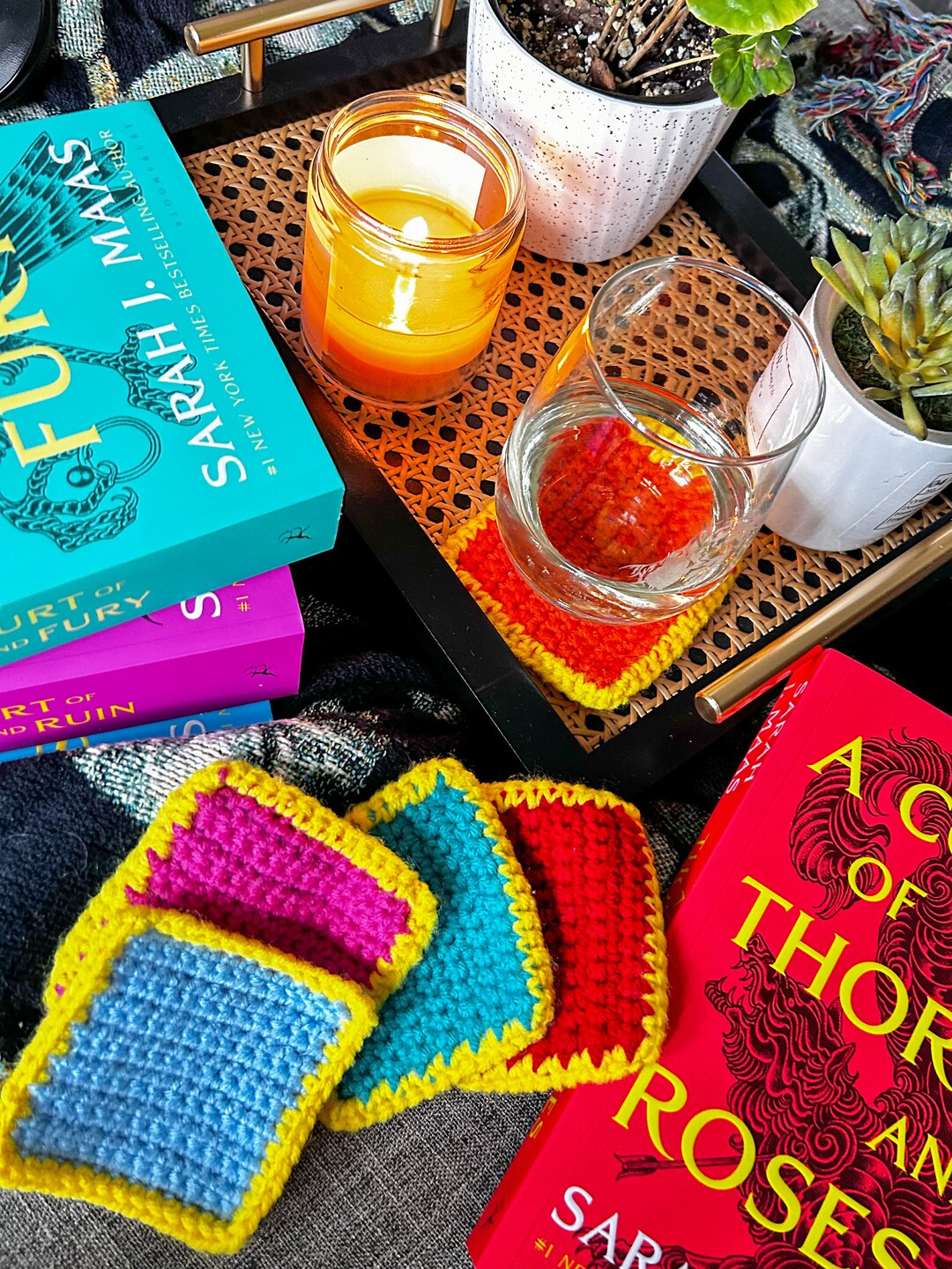 Set of 4 Coasters, ACOTAR Inspired Coasters, A Court of Thorns and ...