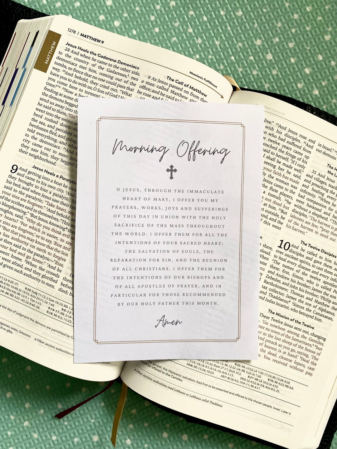 Morning Offering Prayer Card (digital) - Etsy