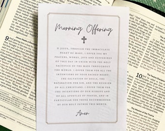 Morning Offering Prayer Card (digital) - Etsy