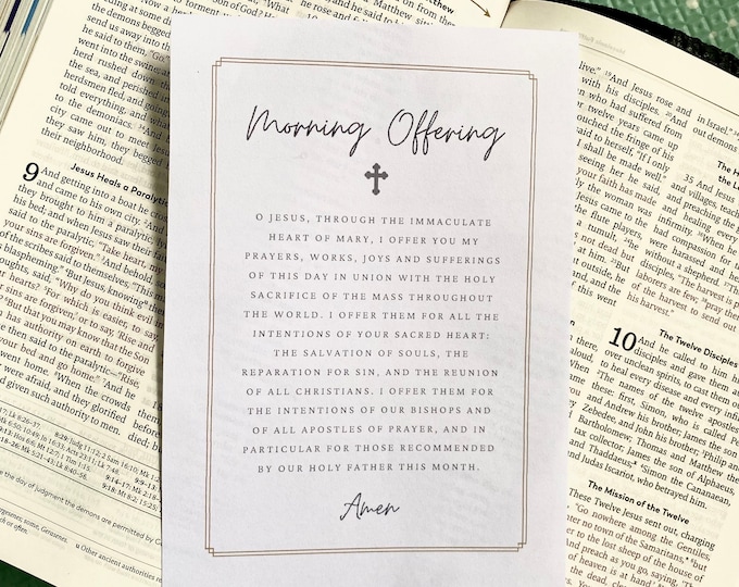 Morning Offering Prayer Card (digital) - Etsy