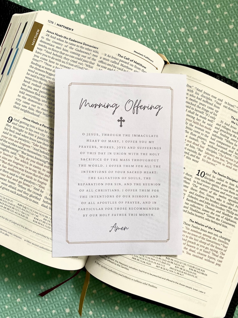Morning Offering Prayer Card (digital) - Etsy