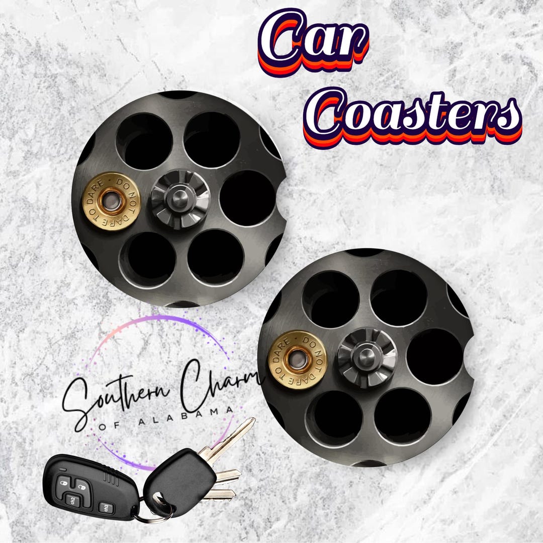 Pair of Bullet Car Coasters, Neoprene Material, Car Accessories ...