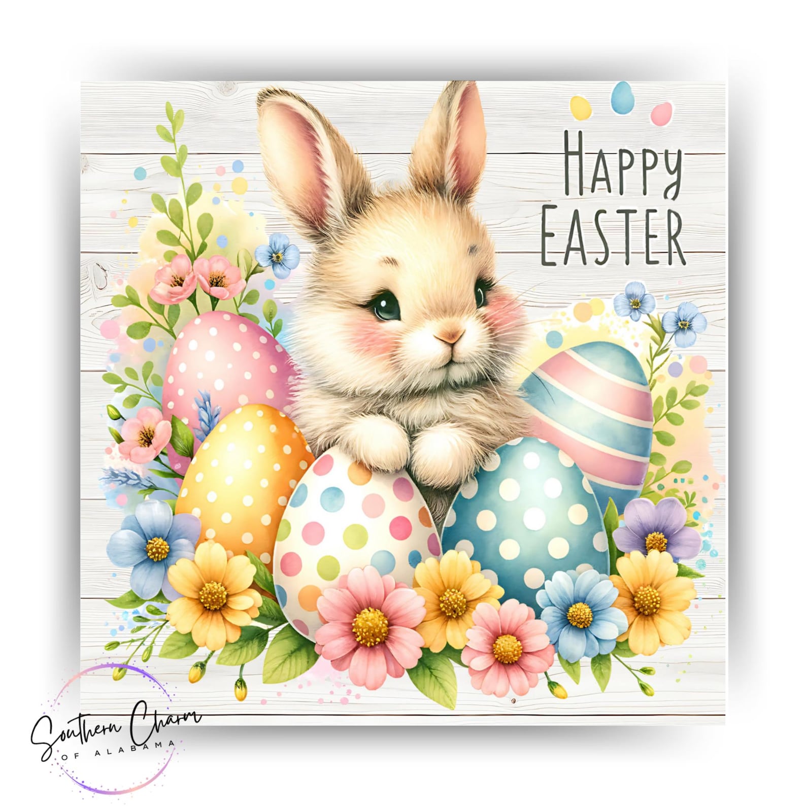 Happy Easter Digital PNG Download File for Sublimation, Little Bunny ...