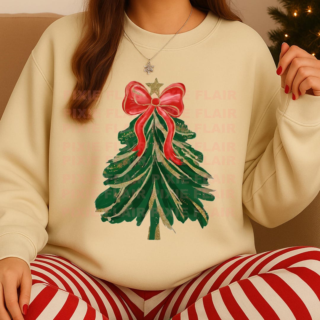 Brushstroke Christmas Tree PNG - Etsy