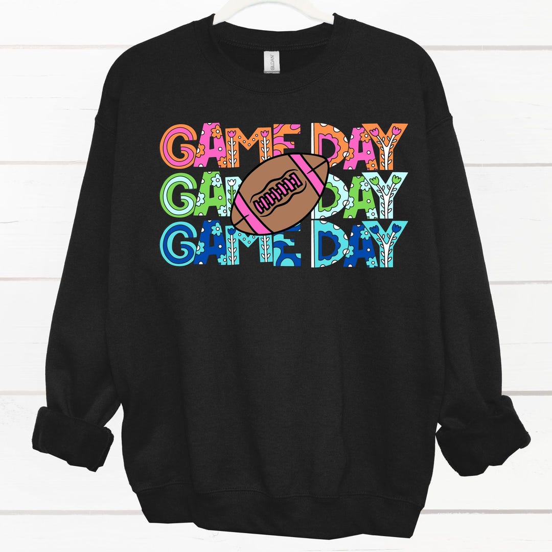 Colorful Groovy Game Day Football PNG Digital Download - Etsy
