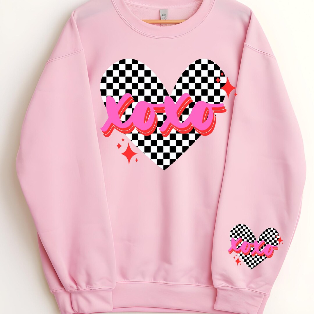 XOXO Checkered Heart Valentines PNG Digital File - Etsy