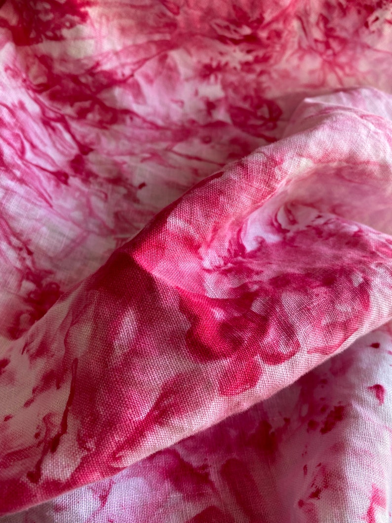 Pure Linen Fabric | Hot Pink | by the Meter | Hand Dyed | Bright ...