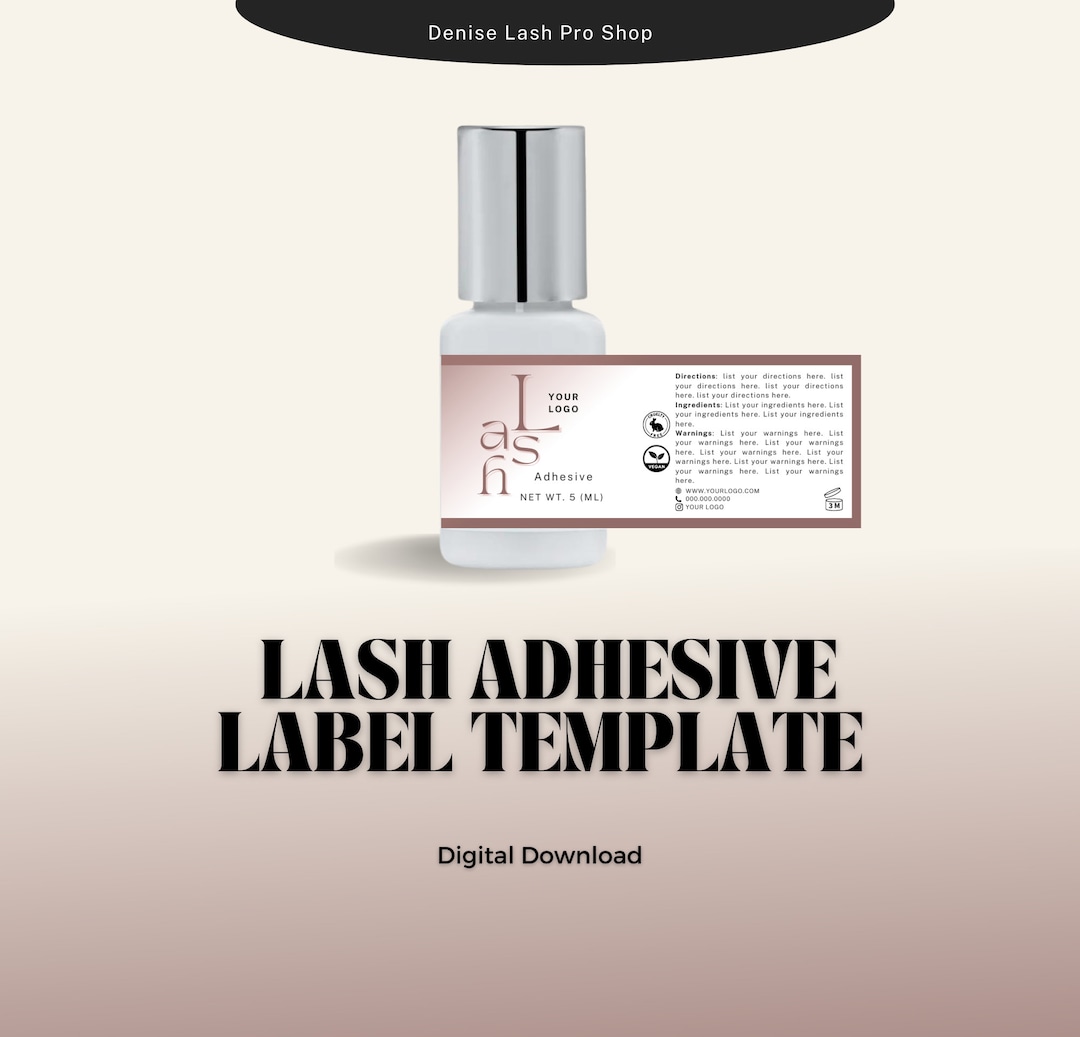 Lash Adhesive/glue Label Template - Etsy