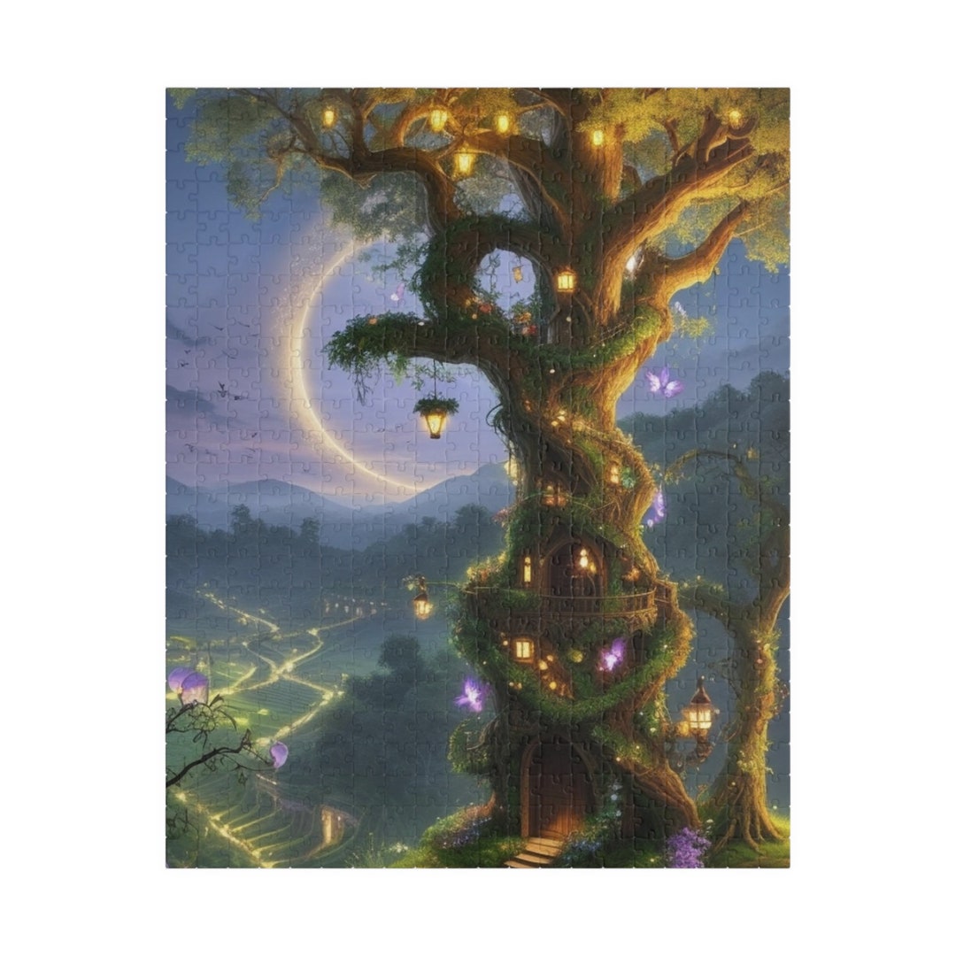 Spiral Tree House Puzzle, Enchanted Forest, Stairway, Mystical, Fantasy ...