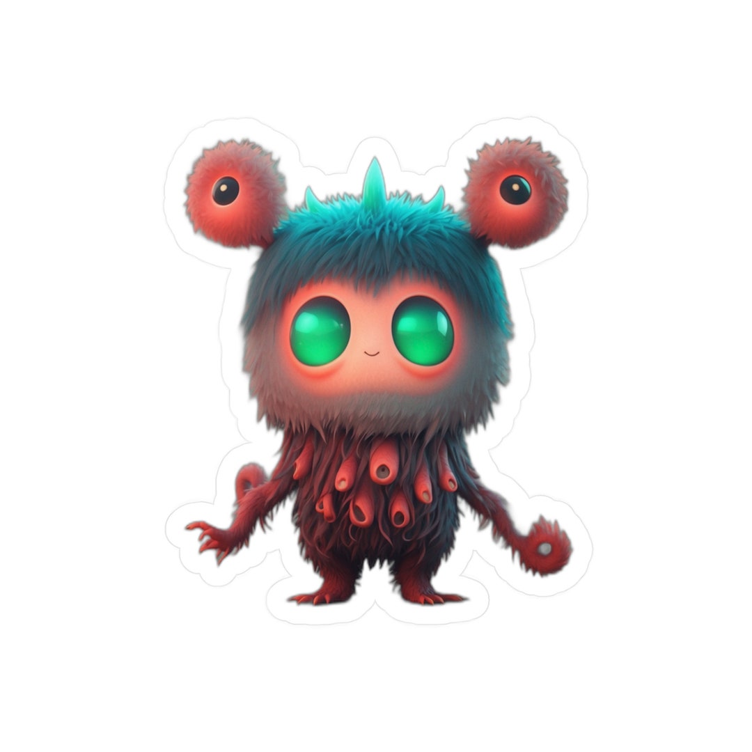 Forest Monster16 Sticker, Fuzzy, Kawaii, Scary, Alien, Monster ...