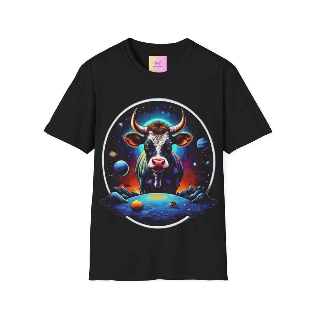 Galactic Grazer T-shirt, Cow, Cow Print, Space Cow, Alien Cow, Space ...