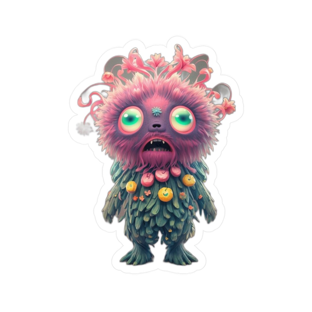 Forest Monster11 Sticker, Fuzzy, Scary, Kawaii, Pastel, Slime, Demon ...