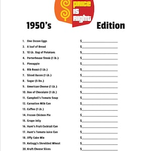 The Price is Right Powerpoint and Work Sheet - Etsy