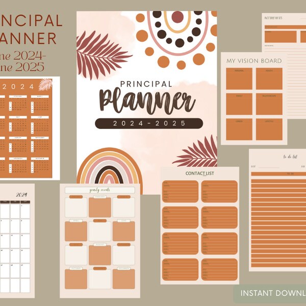 School Principal Planner - Etsy