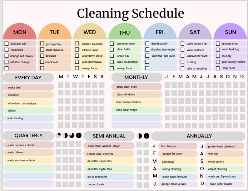 Declutter Your Life! Personalized Cleaning Schedule - Daily, Weekly ...