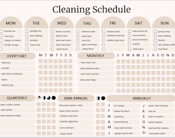 Editable Cleaning Planner, Cleaning Checklist, Cleaning Schedule ...