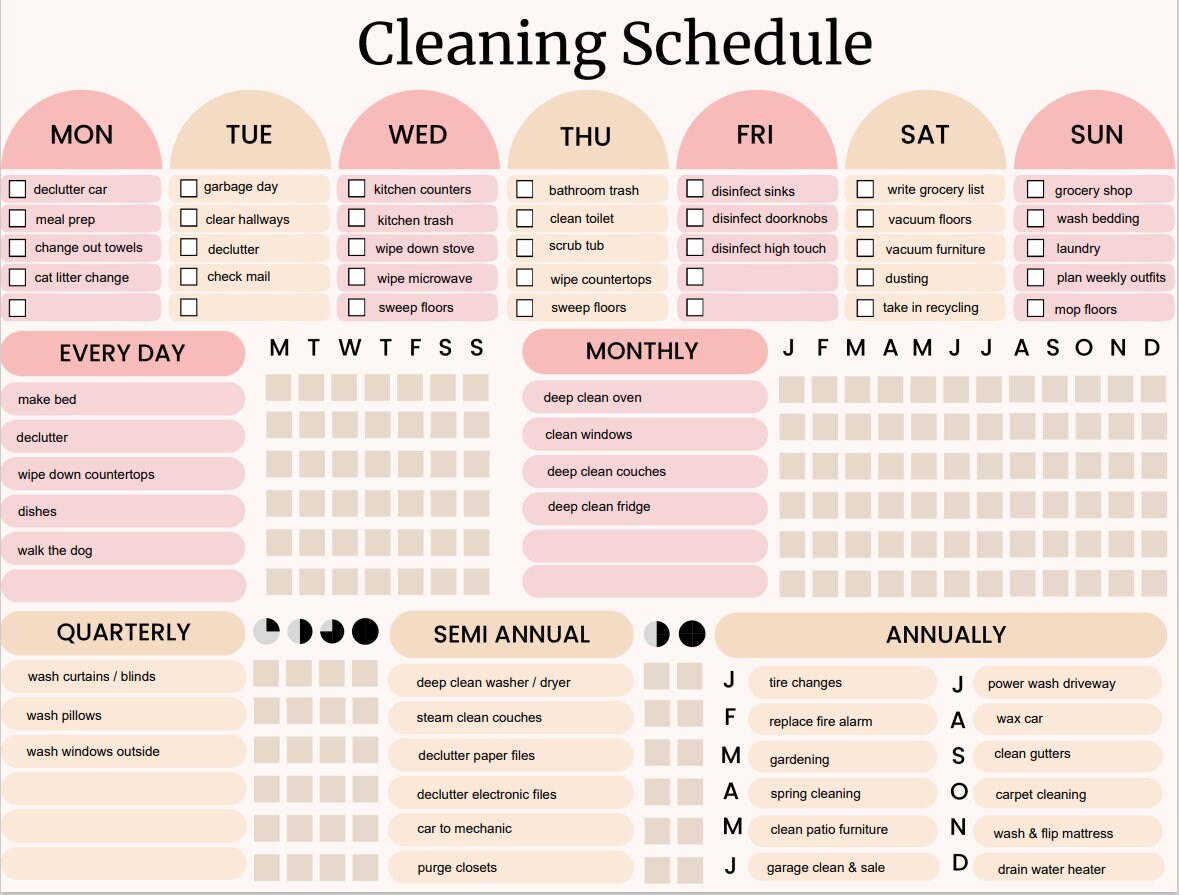 Declutter Your Life! Personalized Cleaning Schedule - Daily, Weekly ...