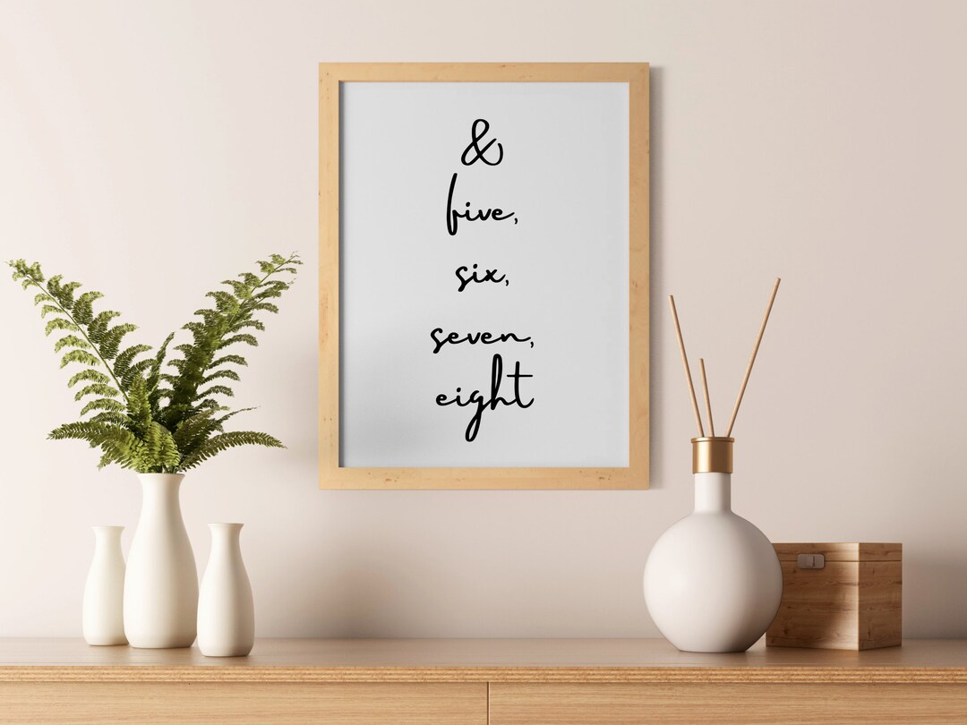 Cursive & Five, Six, Seven, Eight Print Wall Art Digital Download ...