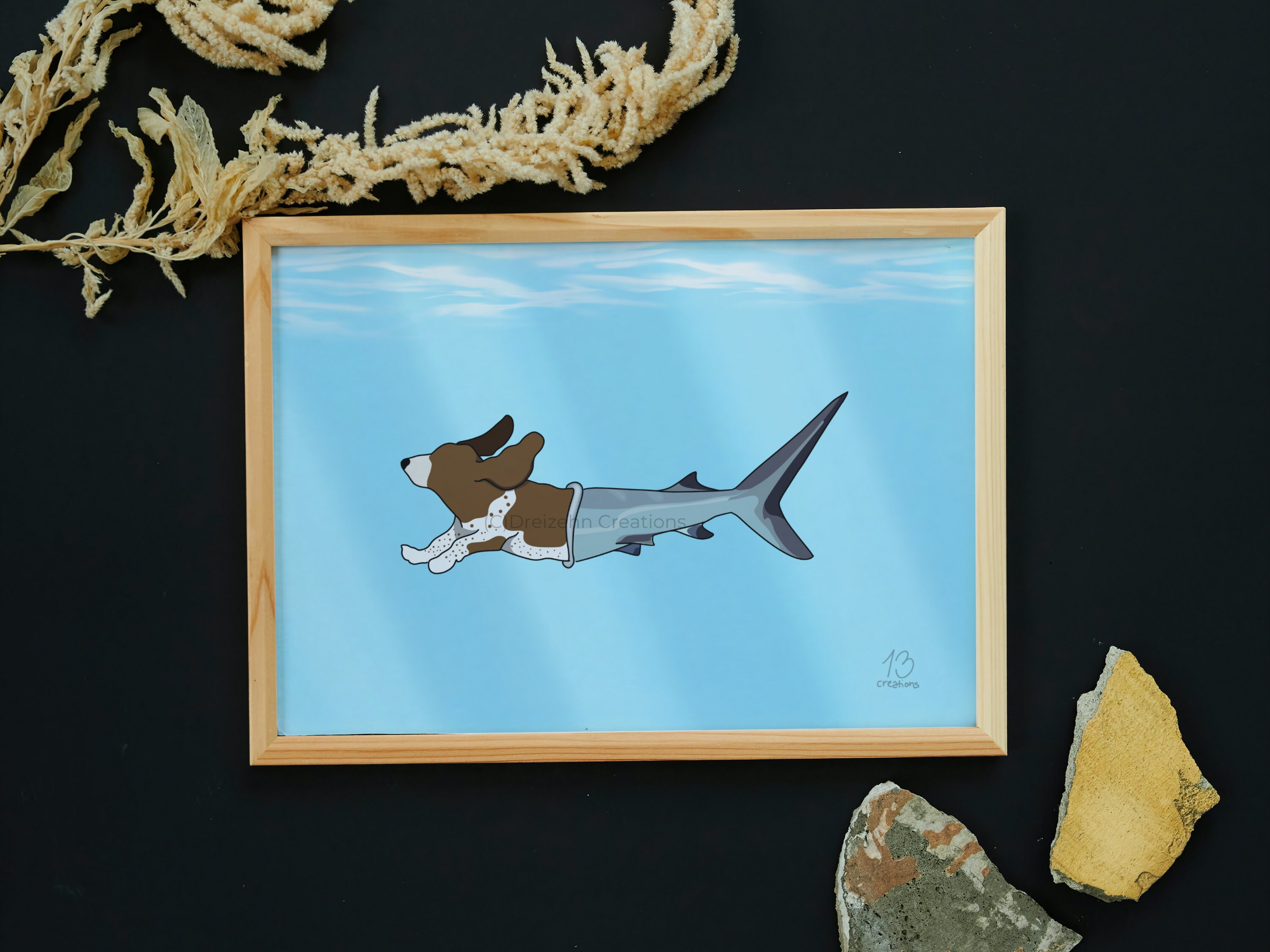 Custom Printable Dog Mermaid Wall Art From Photo, Personalized Merdog ...