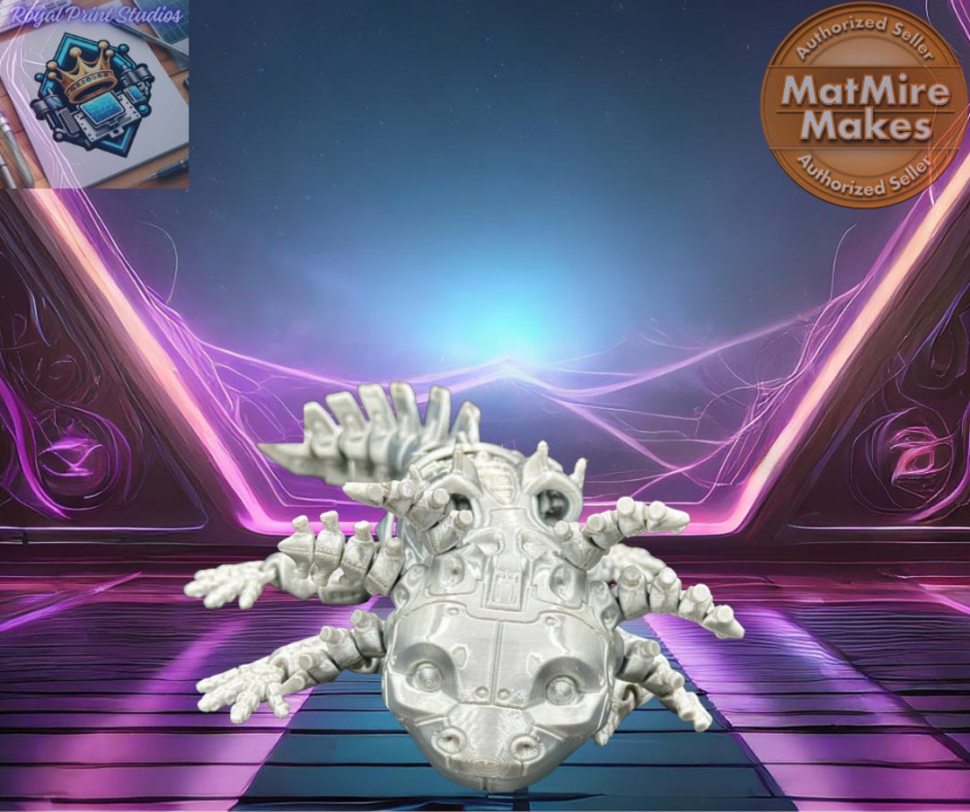 Robo-axolotyl Articulated Fidget Toy, Authorized Matmire Makes Maker - Etsy