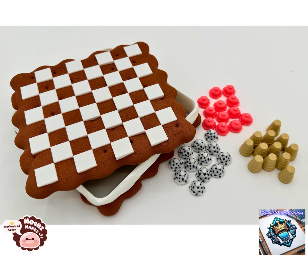 3D Printed Ice Cream Sandwich Checkers Set – Fun & Unique Board Game ...