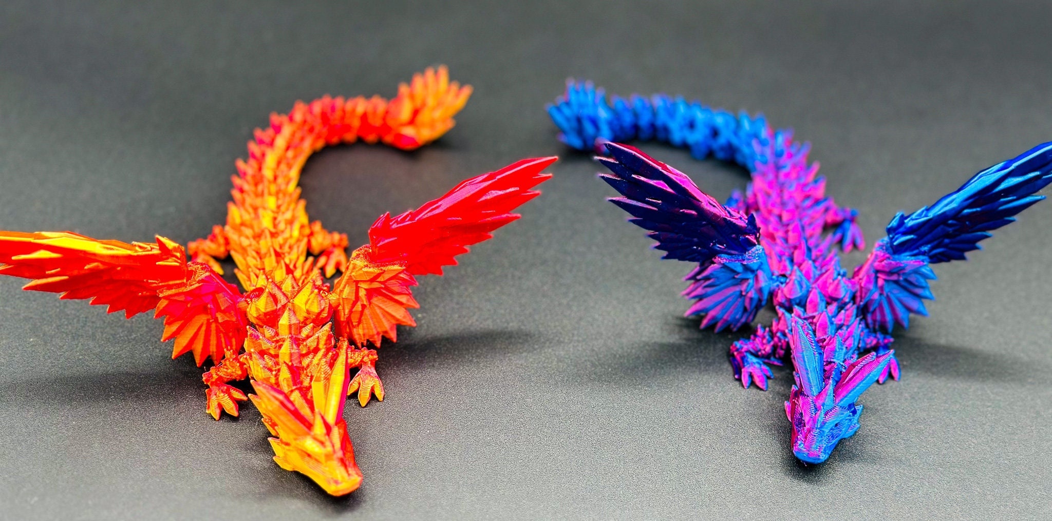 Articulated Winged Crystal Gem Dragon 3D Printed Fidget Toy Authorized ...